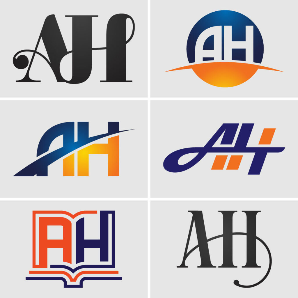 Initial Letter A H Logo Design Vector. Graphic Alphabet Symbol For ...