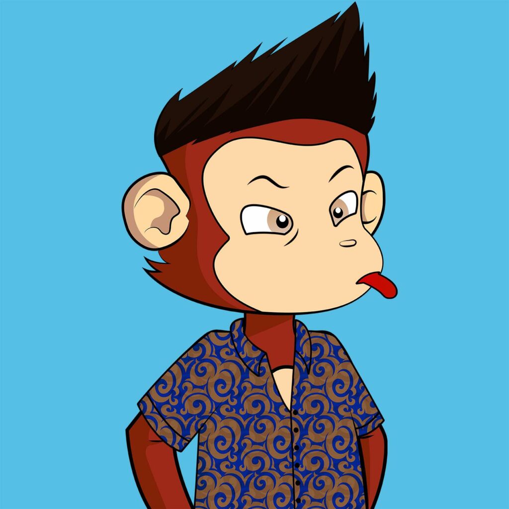1k monkey NFT art illustration. cute monkey vector illustration ...