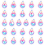 Initial A-Z monogram alphabet with lab glass, chemical liquid, and ...