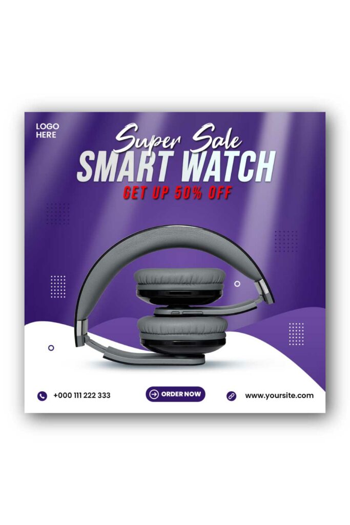 Smart Watch Social Media Instagram Post Template - MasterBundles