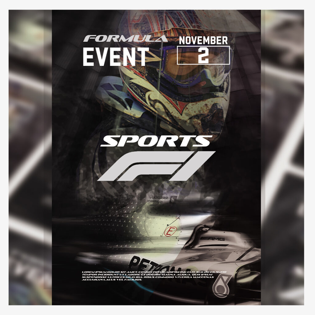 Formula 1 Event Poster/Flyer design in just 6$ ( Background color is ...