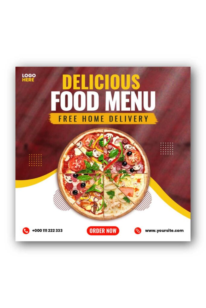 Food Menu Social Media Instagram Post Template - MasterBundles