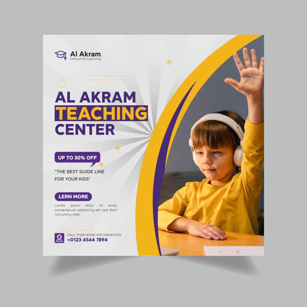 School education social media post and Square flyer template -only $2 ...