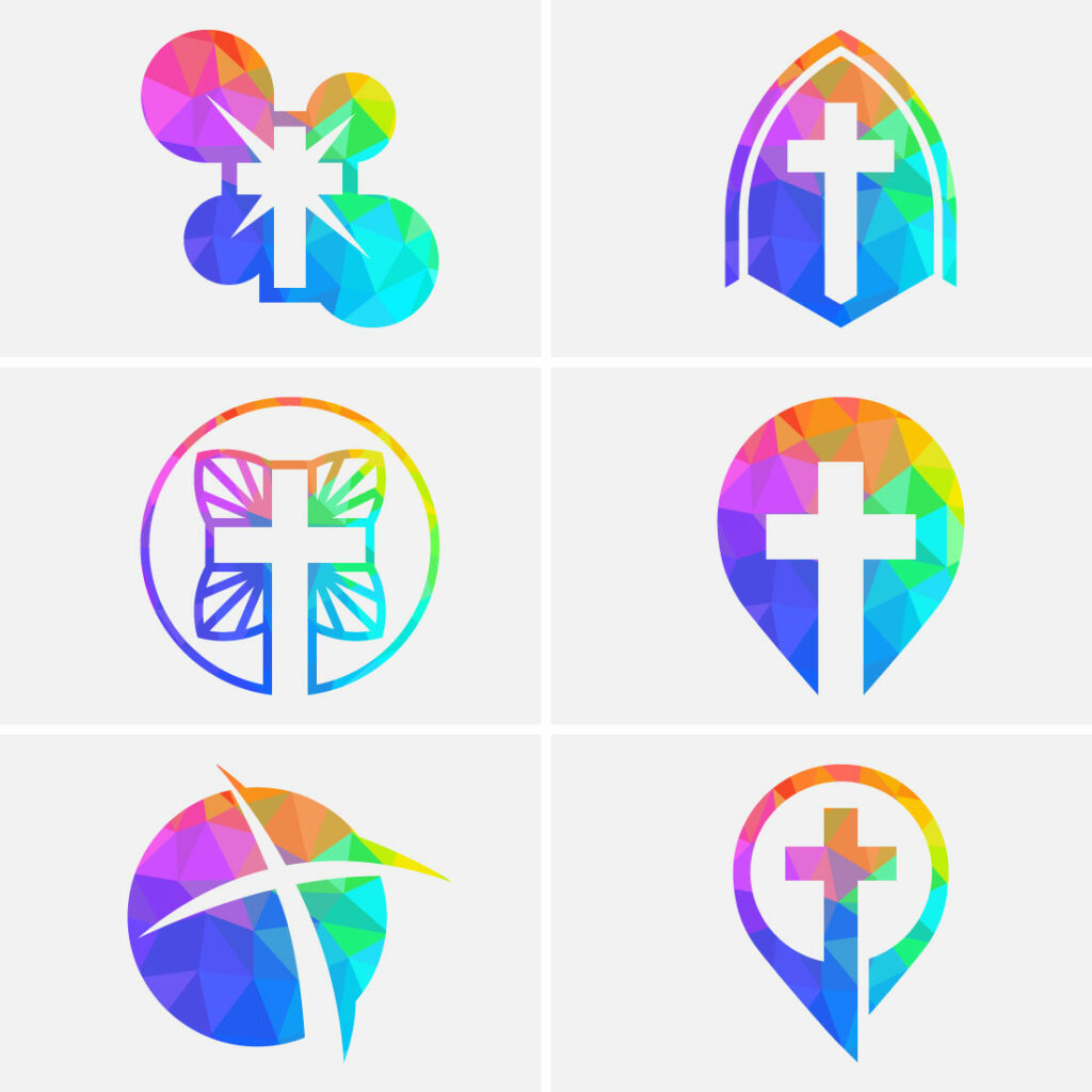 Church logo. Christian sign symbols. The Cross of Jesus - MasterBundles