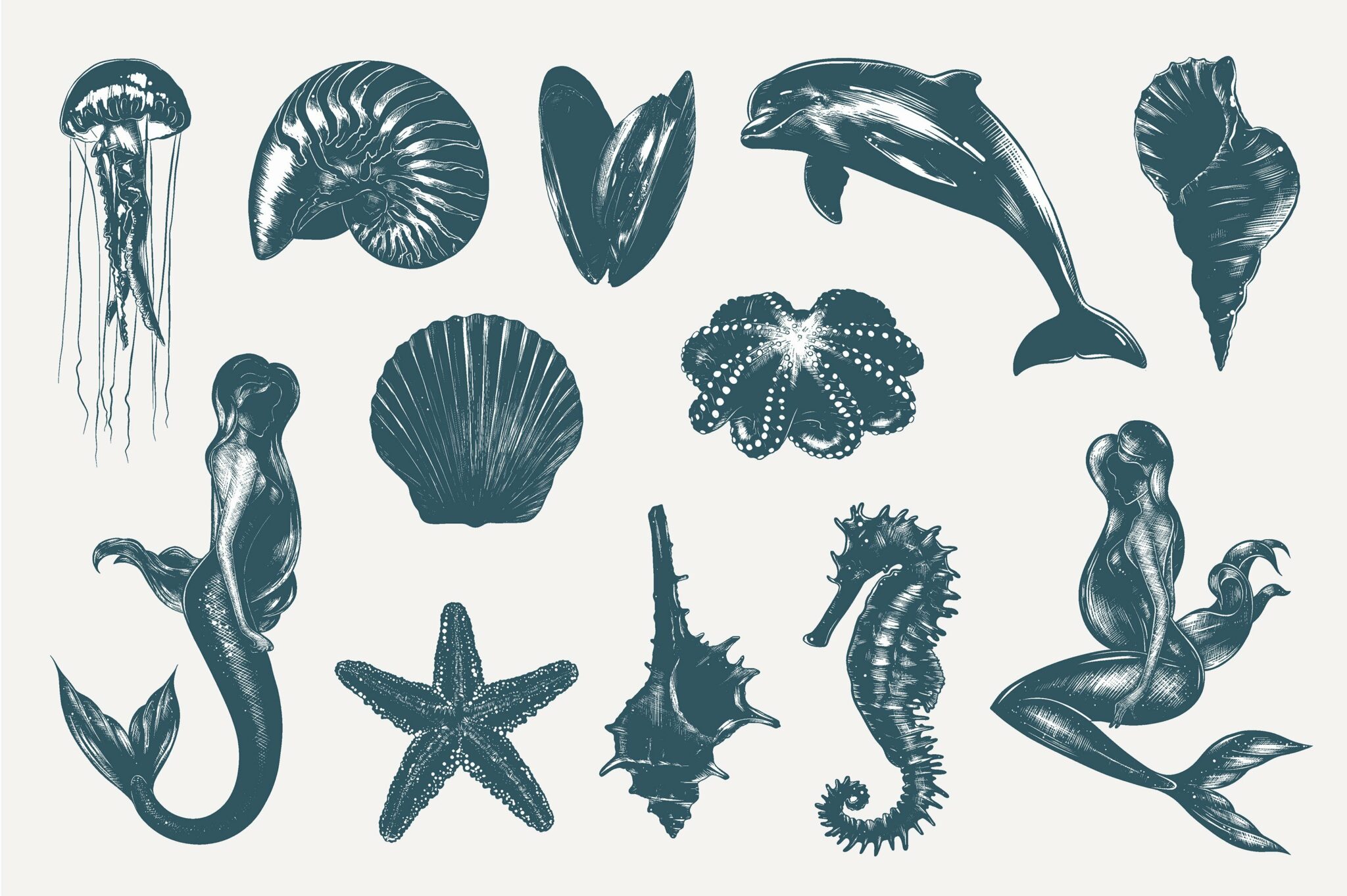 Ocean Life Hand Drawn Sketches – MasterBundles