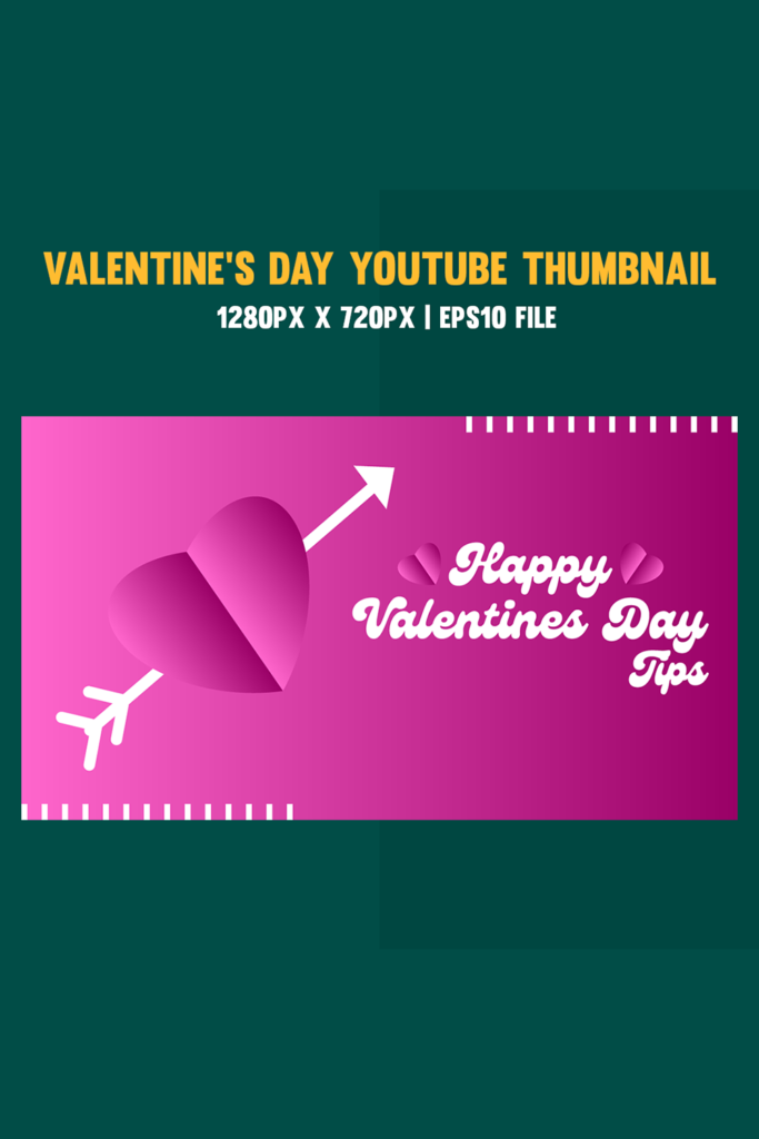 Happy Valentines Day Youtube Thumbnail - MasterBundles
