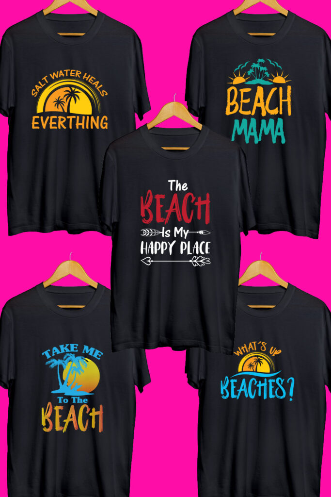Beach Day T-Shirt Designs Set - MasterBundles