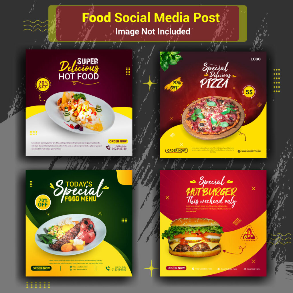 Food social media Post promotion and Ads banner template design ...