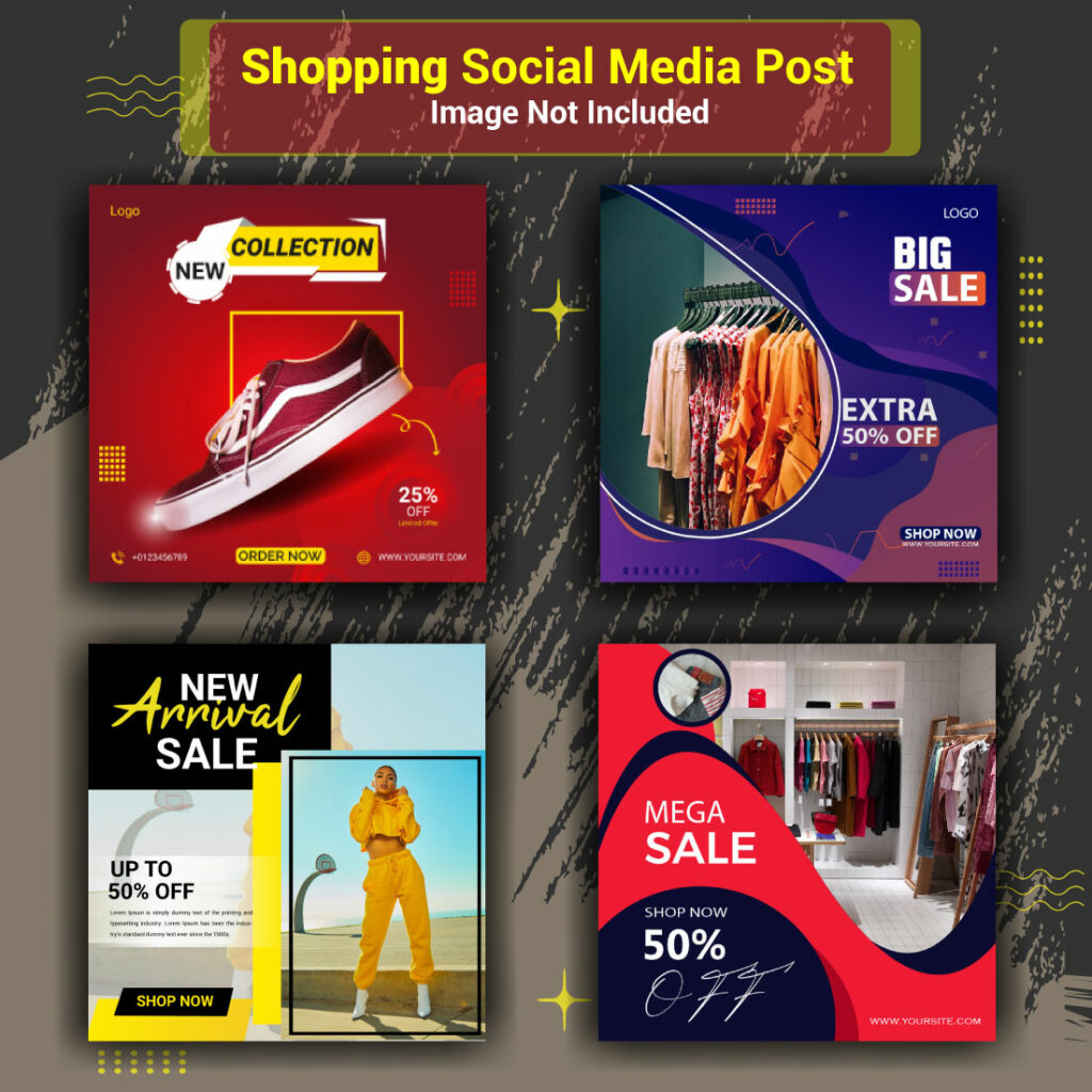 Shopping Fashion Sale Social Media Post Template Design - MasterBundles