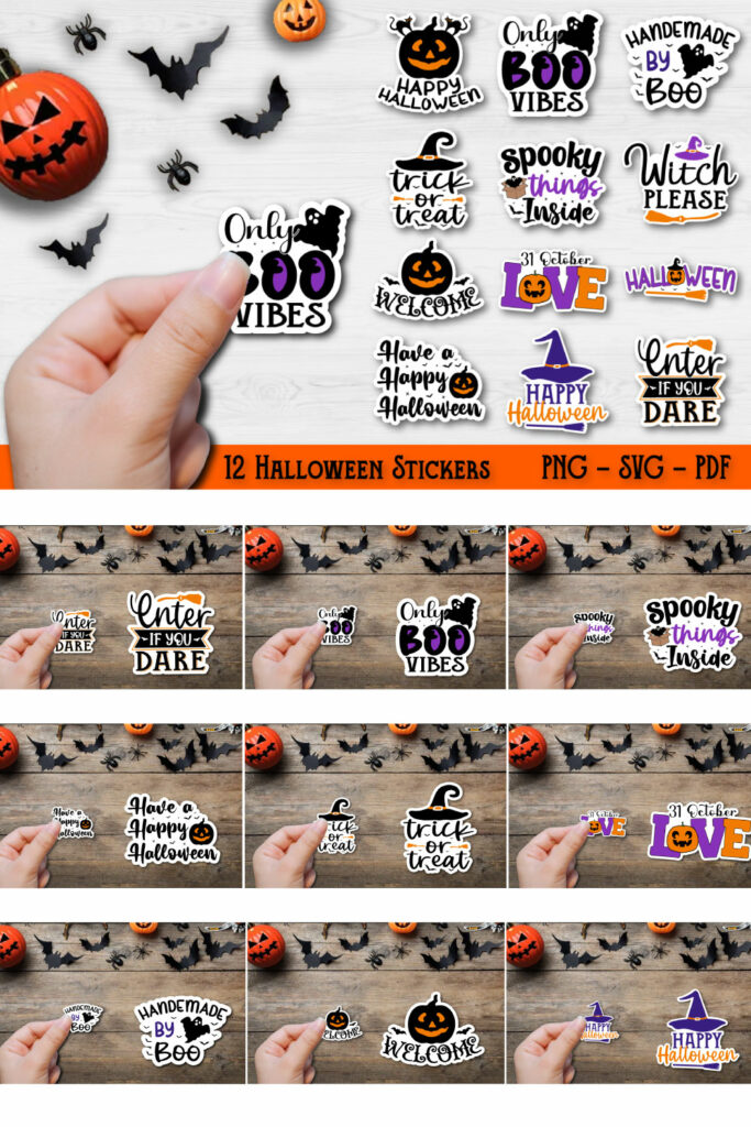 Halloween Sticker Bundle 12 Stickers - MasterBundles