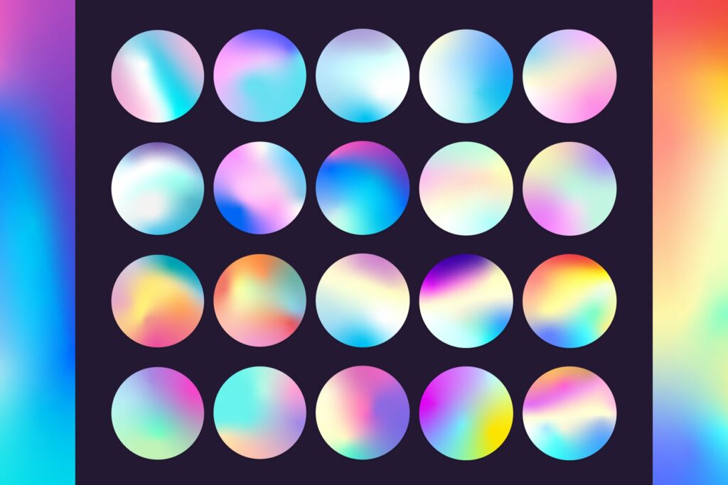 20 Holographic Gradients Set .AI – MasterBundles