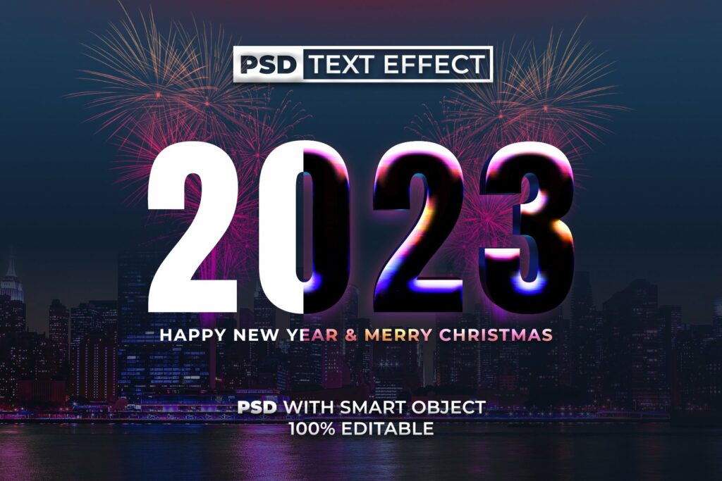 Colorful text effect new year style – MasterBundles