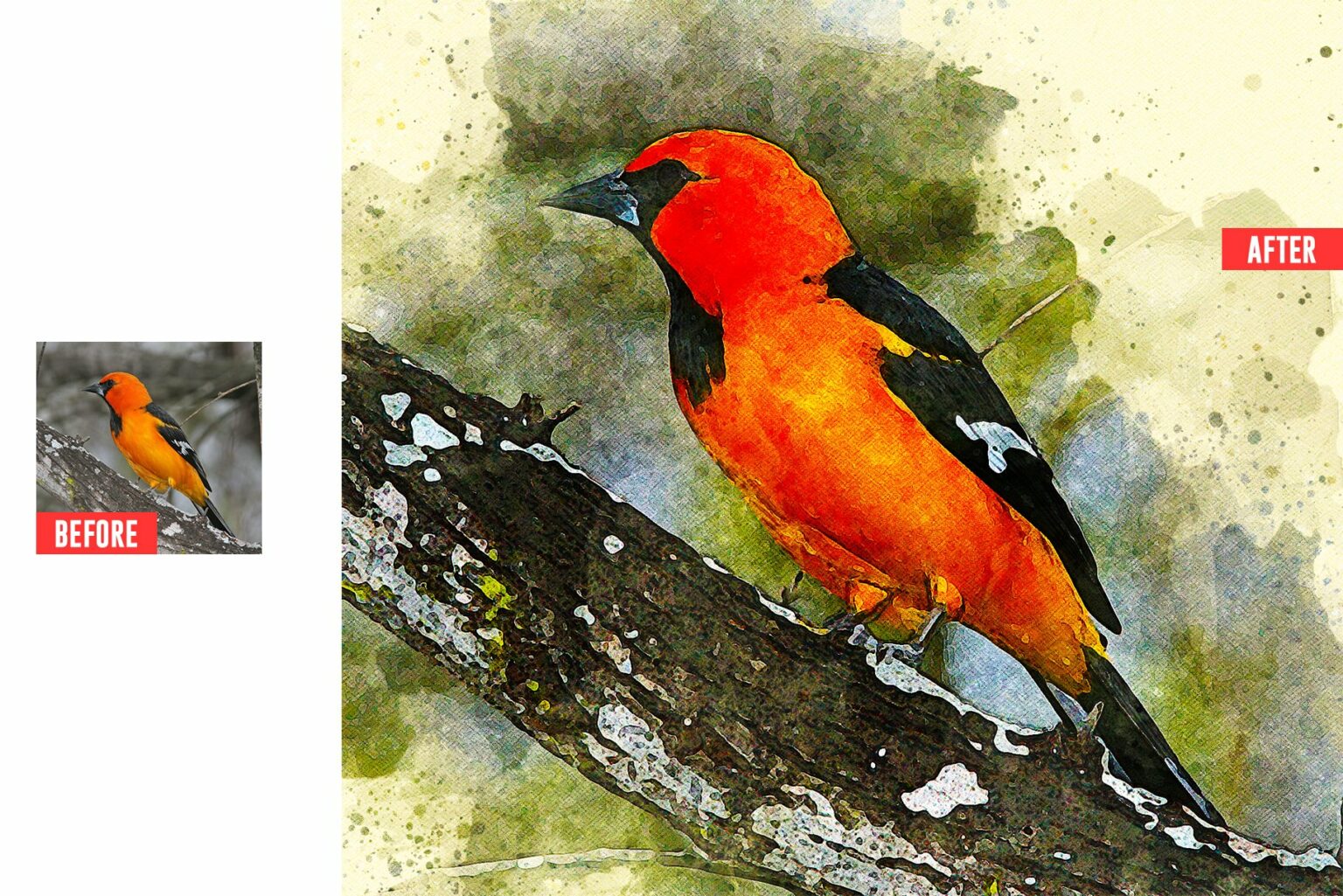 Pure Watercolor Photoshop Action – MasterBundles