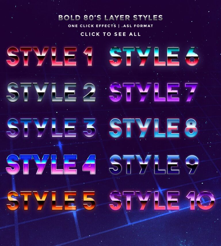 80's inspired Photoshop text effects – MasterBundles