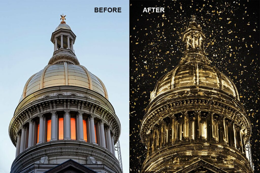 Gold Sprinkle Photoshop Action – MasterBundles