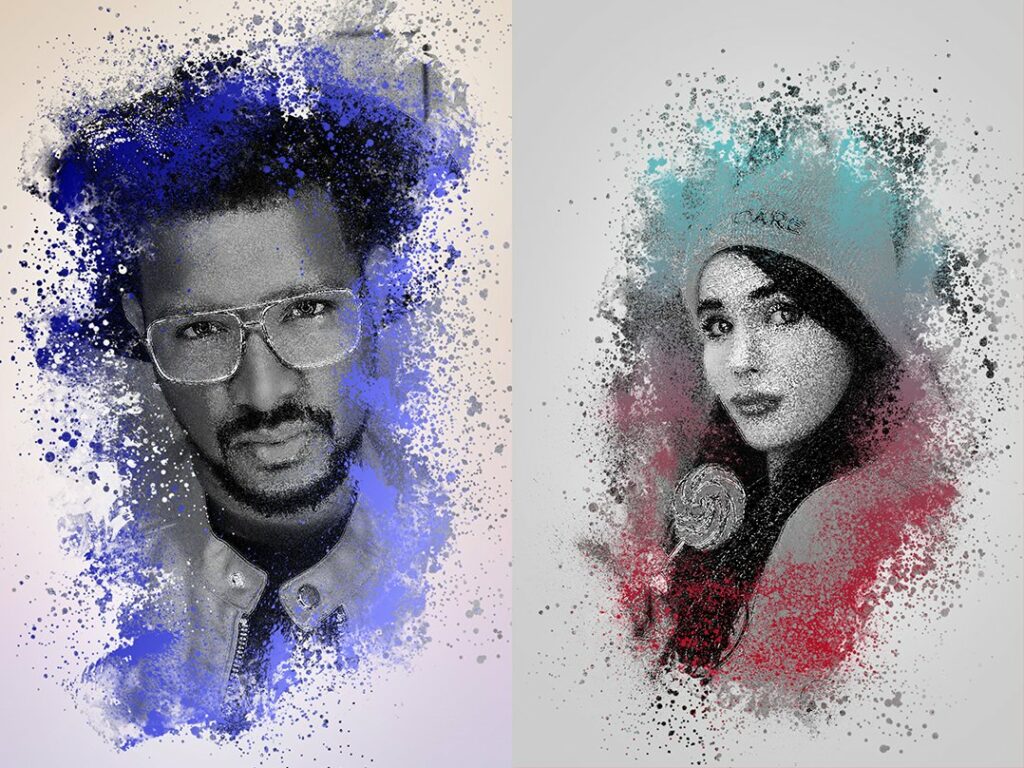 Colored Splash Photoshop Action – MasterBundles