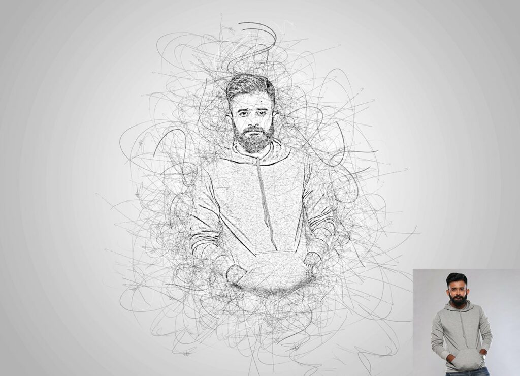 Scribble Drawing Photoshop Action – MasterBundles
