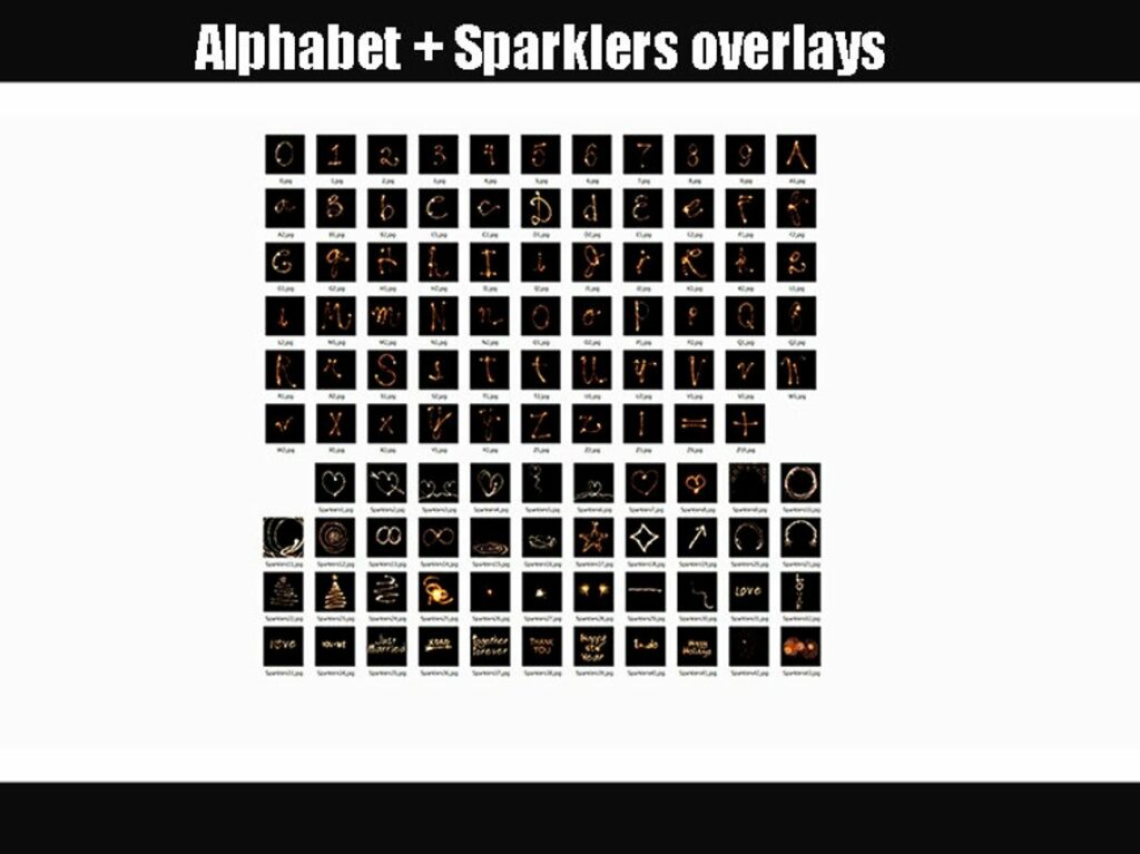 100 Sparklers Alphabet Photo Overlay – MasterBundles