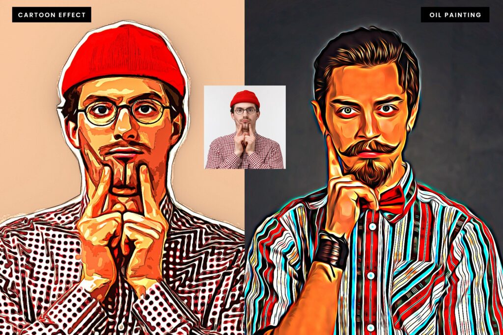 3 in 1 Comic Cartoon Oil Painting – MasterBundles