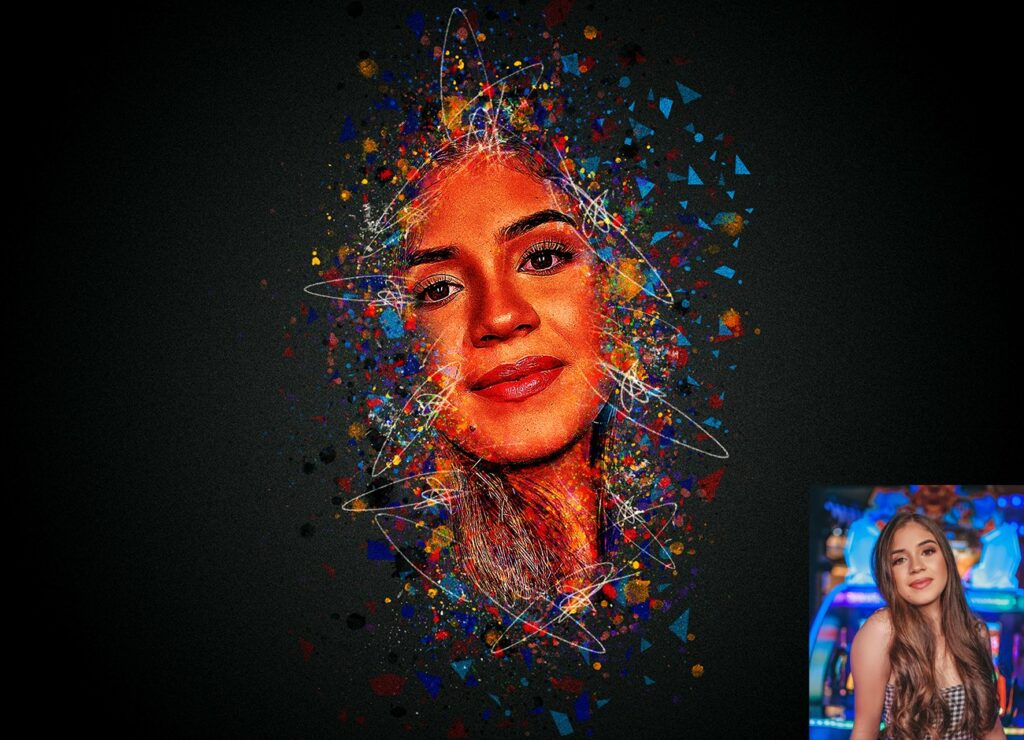 Splatter Dispersion Photoshop Action – MasterBundles