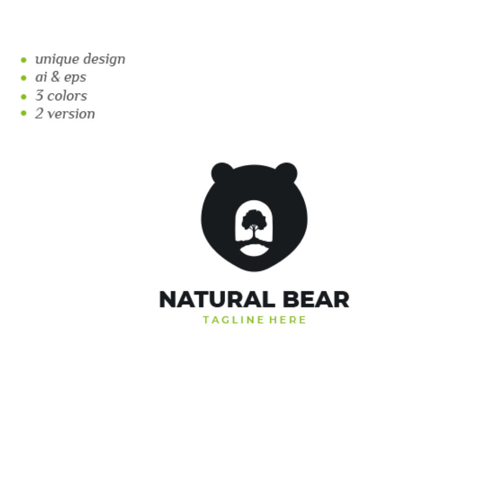 Natural Bear Logo - MasterBundles