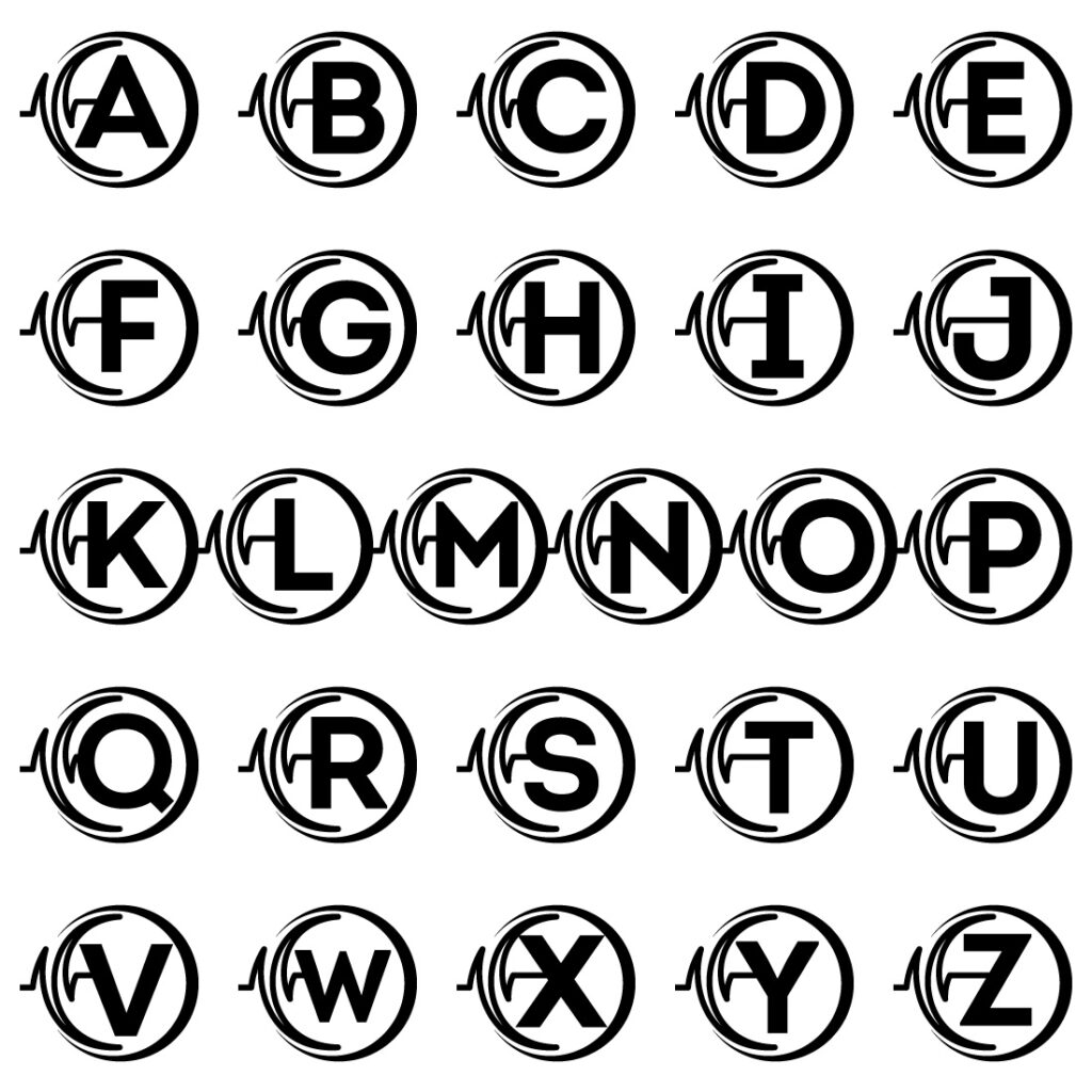 Initial A-Z monogram alphabet with health Pulse. Heartbeat logo icon ...