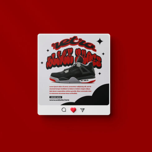 Retro ads social media Instagram post design in template - MasterBundles