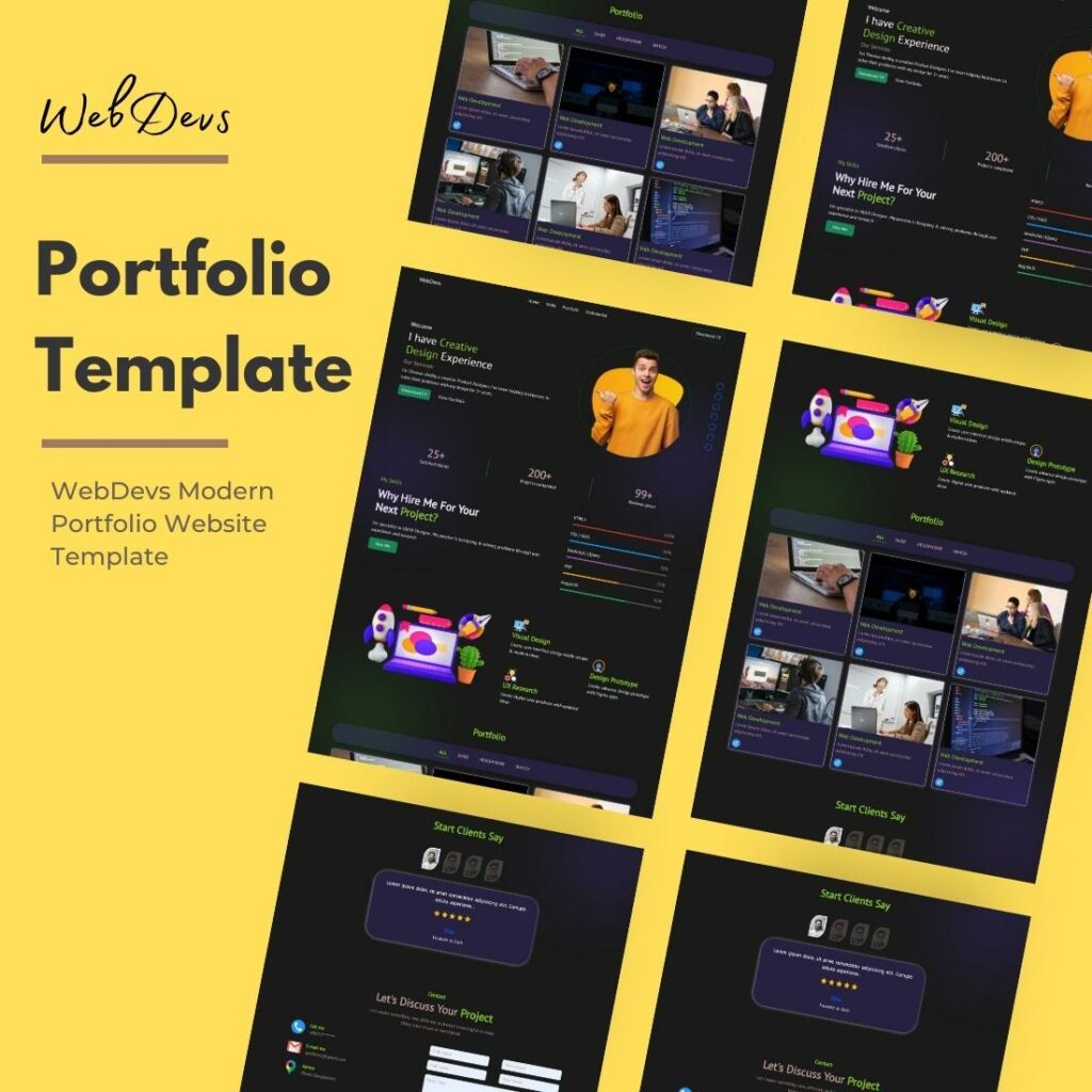 WebDevs Modern Portfolio Website Template - MasterBundles