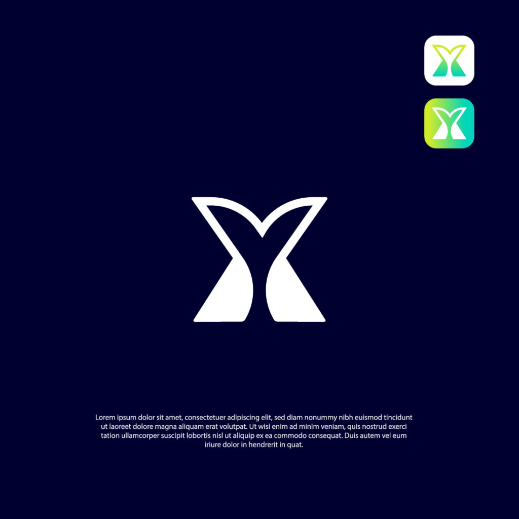 X Logo Set With Gradient Color - MasterBundles