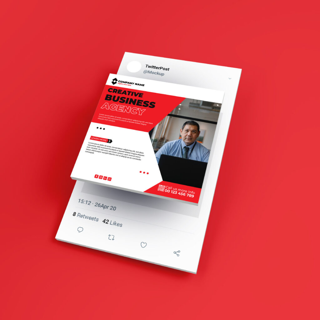 Social media post design in Instagram, fakebook, twitter etc ...