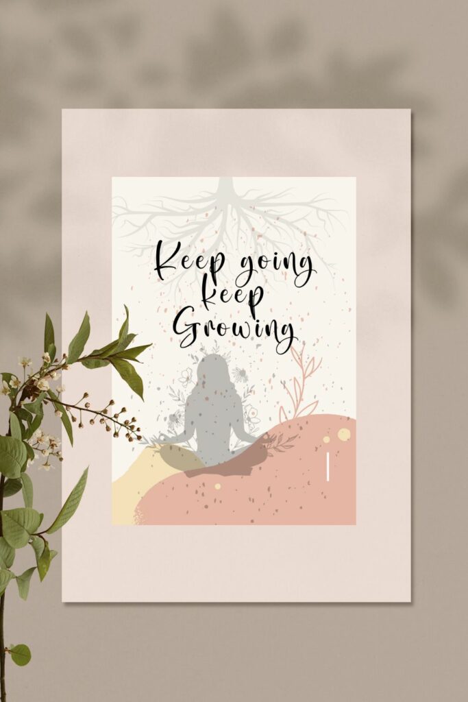 Keep Going Keep Growing Quote, Bohemian Style Poster, Printable, Boho ...