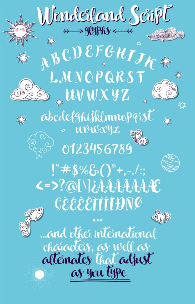 Wonderland Script + Vector Set – MasterBundles