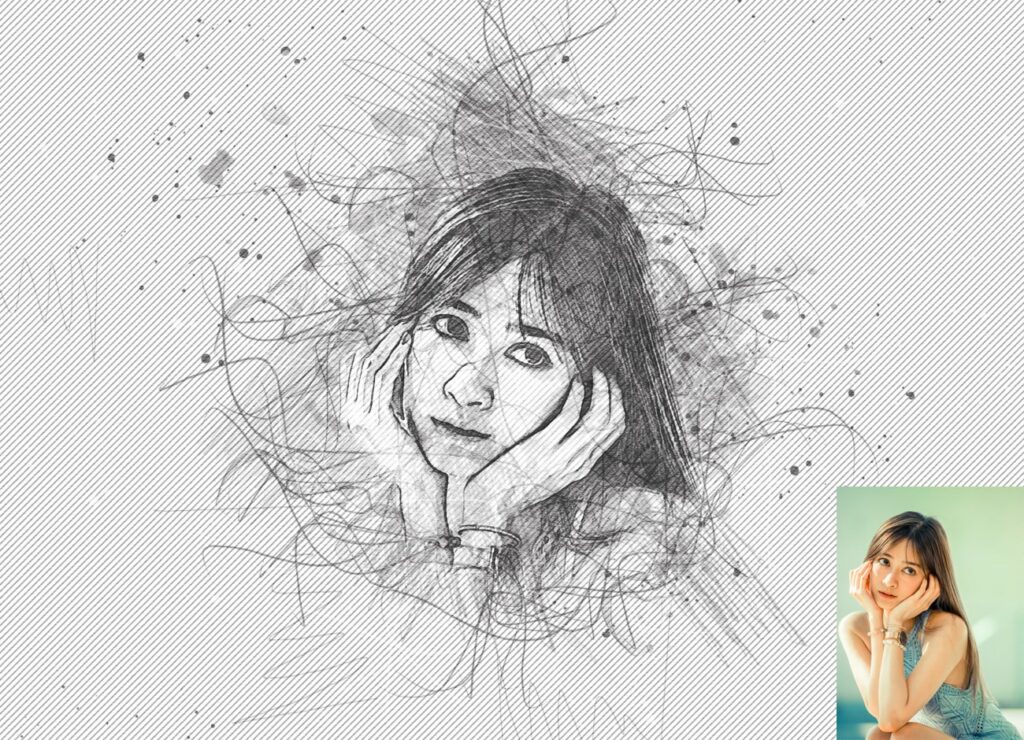 Scribble Sketch Effect PS Action – MasterBundles