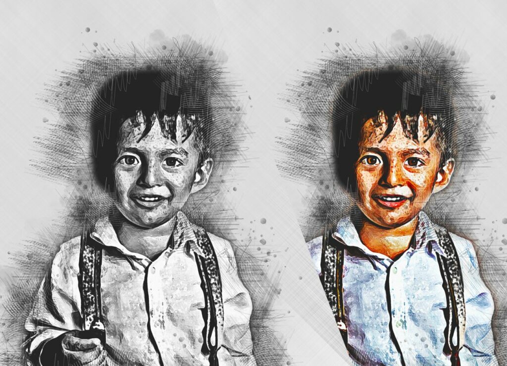 Pencil Canvas Sketch PS Action – MasterBundles