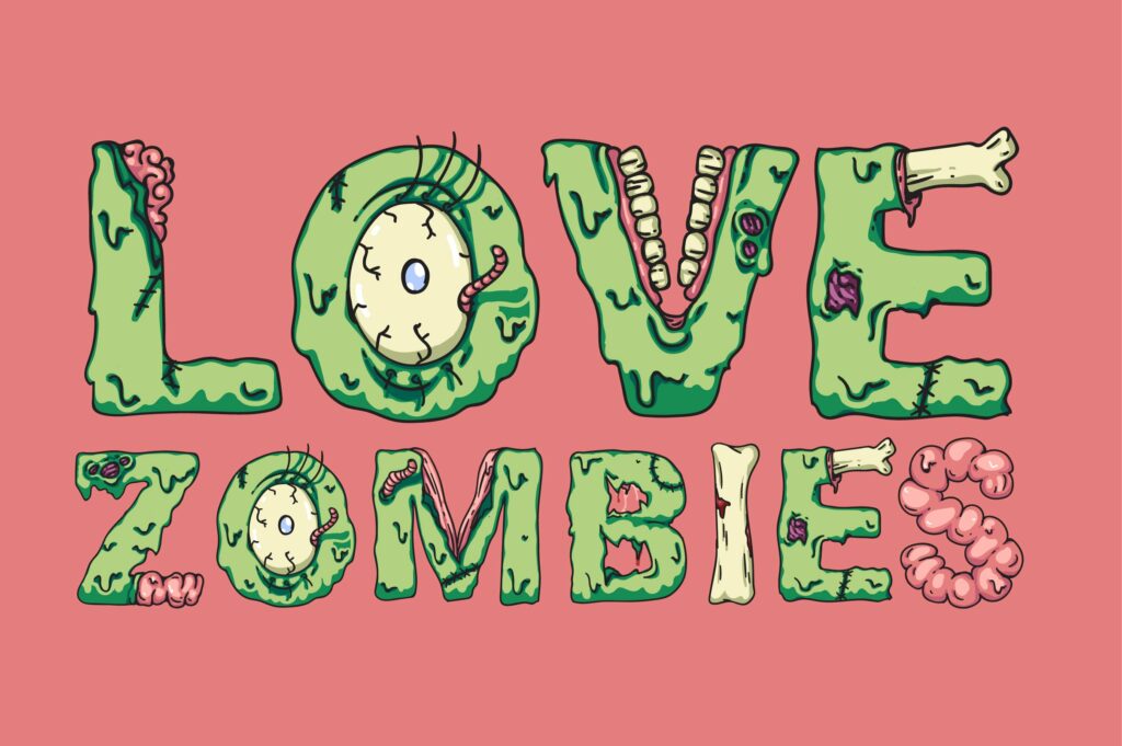 Scary zombie monster halloween font – MasterBundles