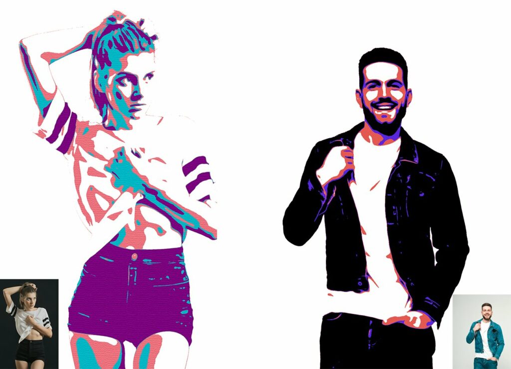 Vector Portrait Photoshop Action – MasterBundles