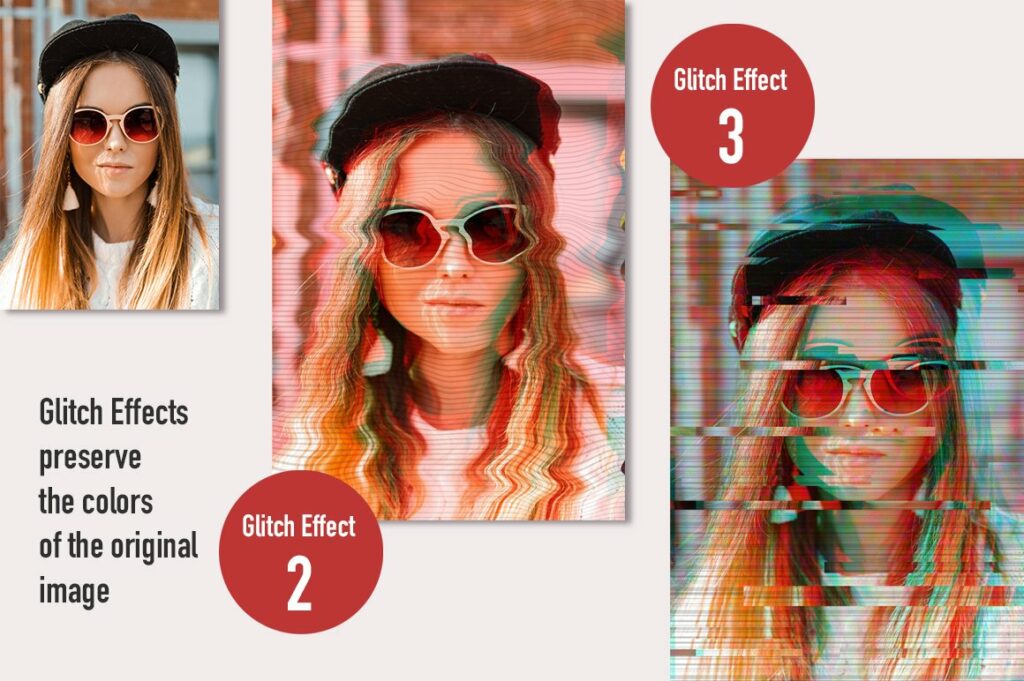 Glitch Effect Set for Photoshop – MasterBundles