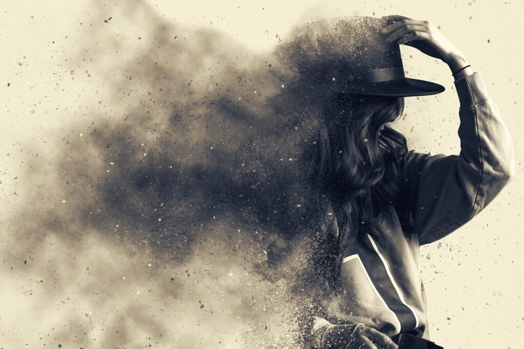 Scattered Particles Photoshop Effect – MasterBundles