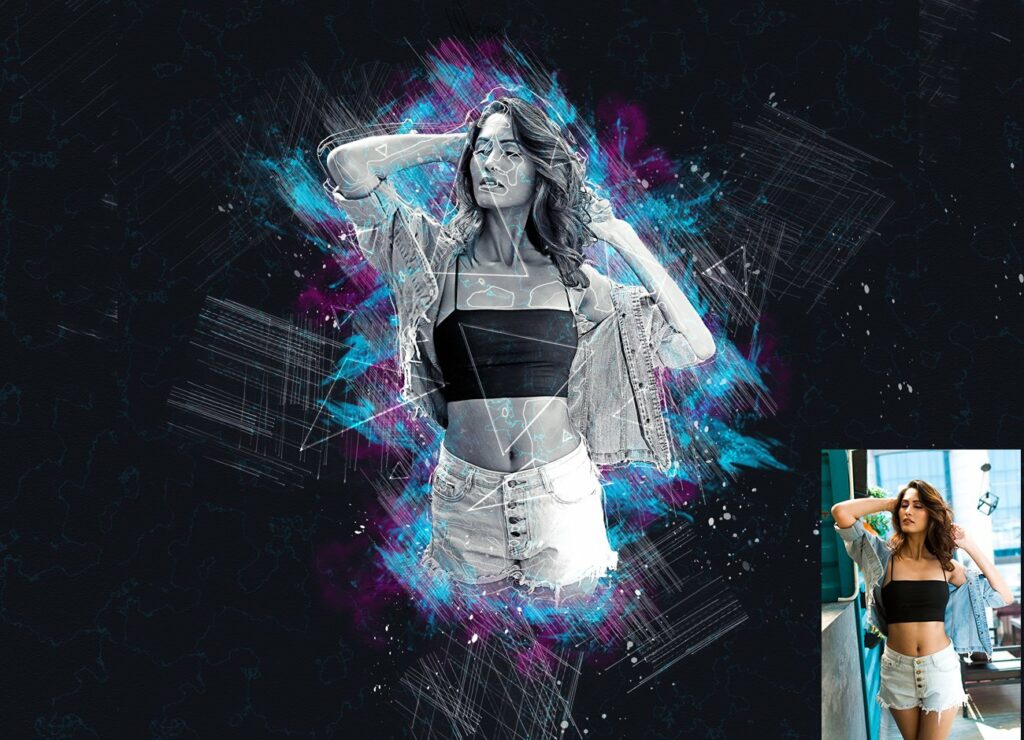 Grunge Sketch Photoshop Action – MasterBundles