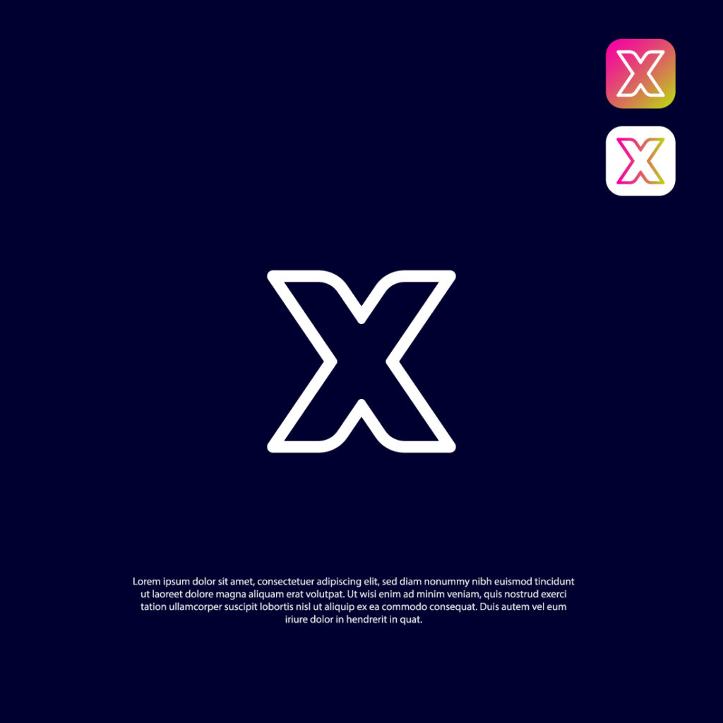X Logo Set With Gradient Color - MasterBundles