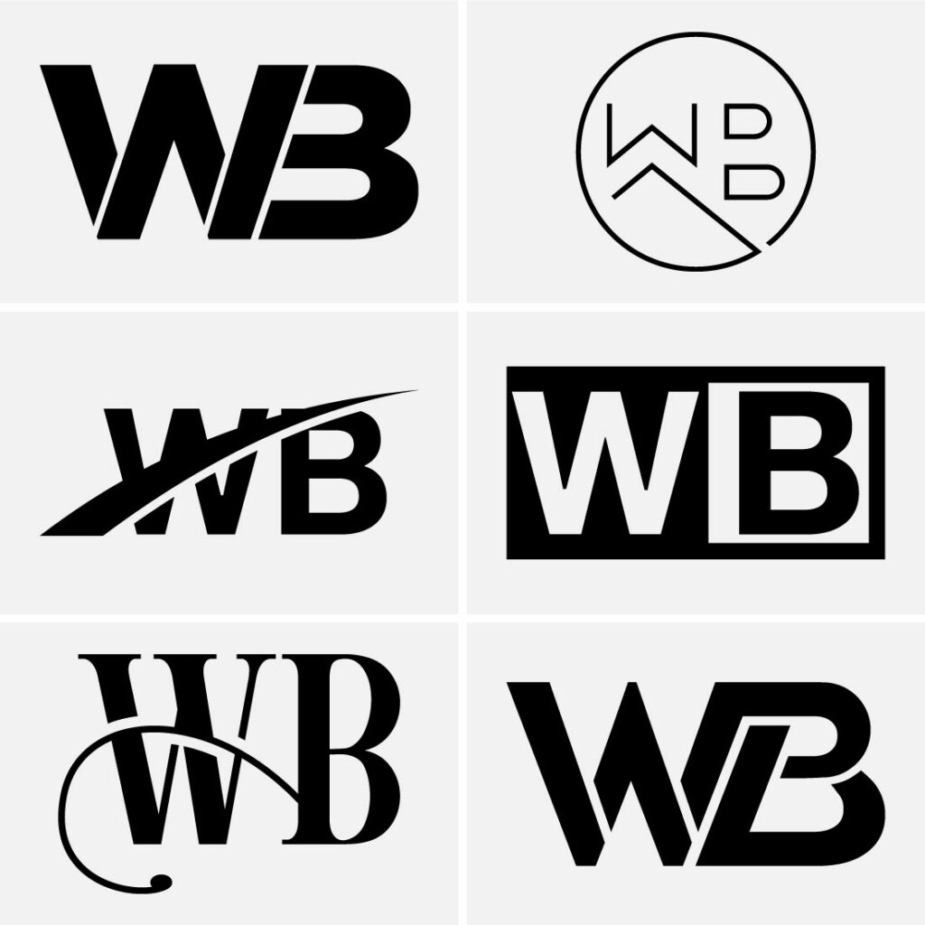 Initial Letter W B Logo Design Vector Template. Graphic Alphabet Symbol ...