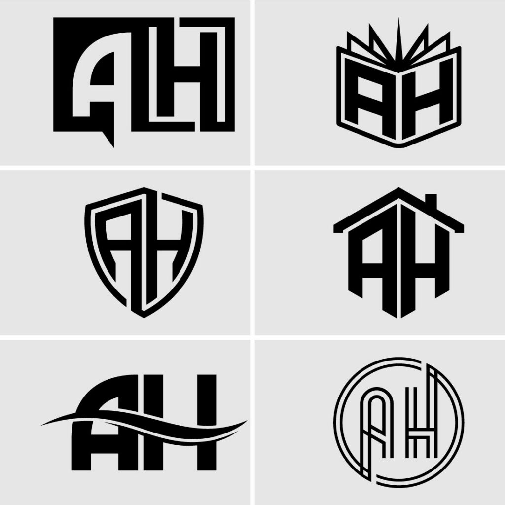 Initial Letter A H Logo Design Vector. Graphic Alphabet Symbol For ...