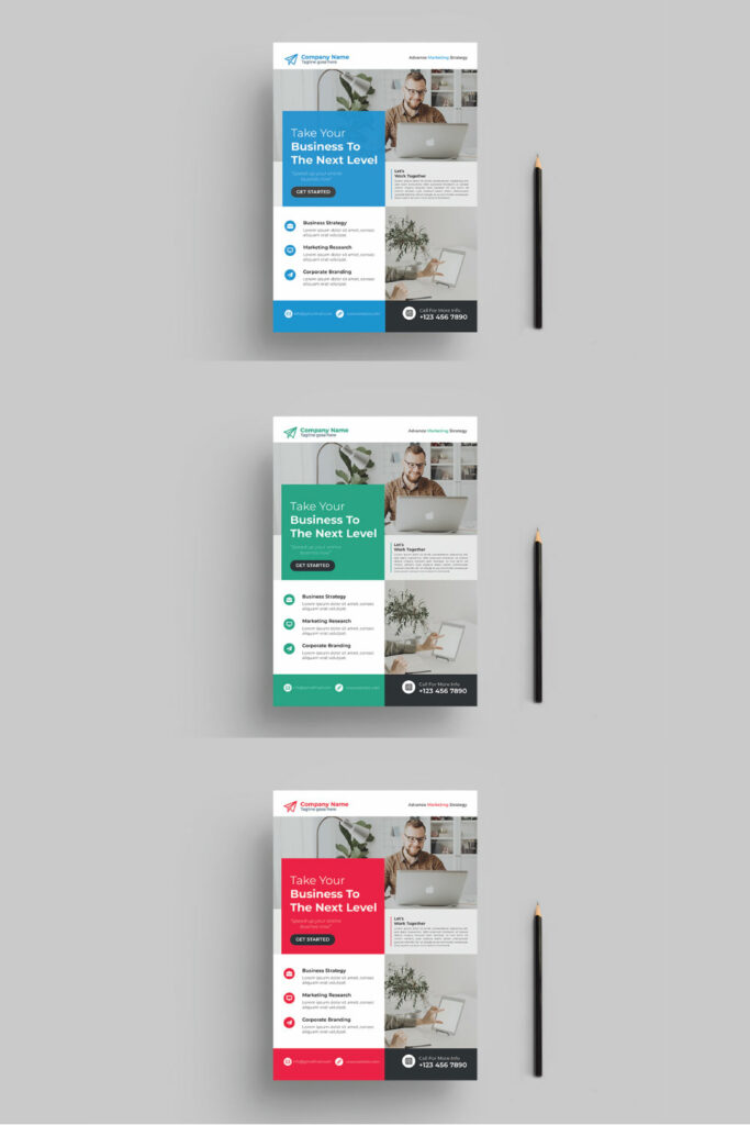 A4 Size Corporate Flyer Design Template – MasterBundles
