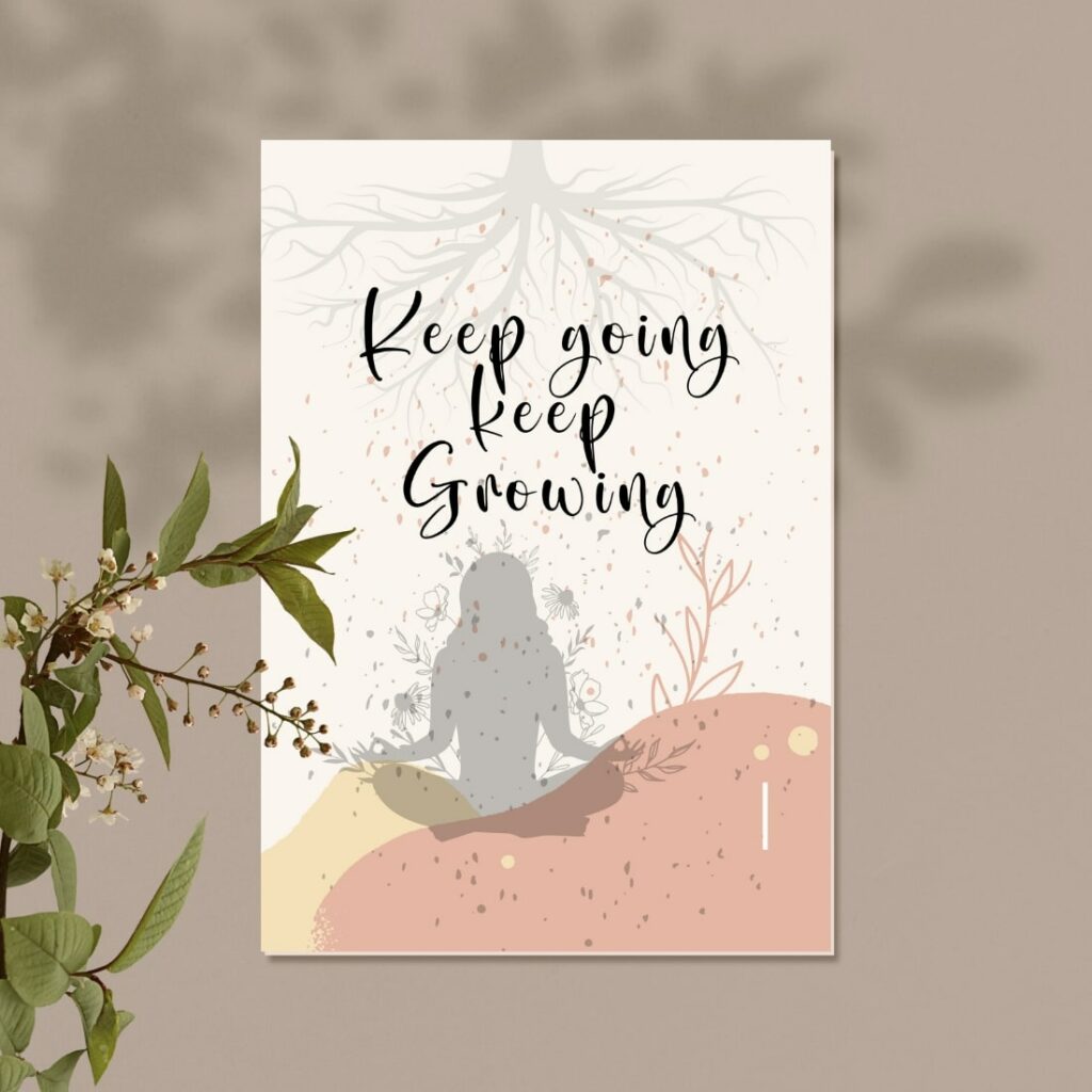 Keep Going Keep Growing Quote, Bohemian Style Poster, Printable, Boho ...