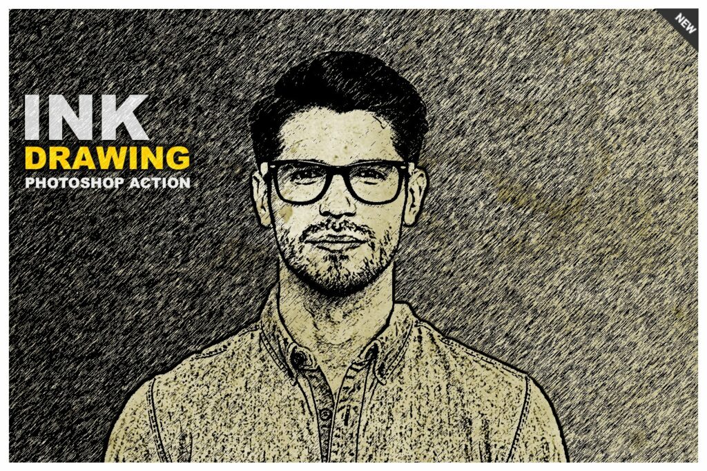 Ink Drawing Photoshop Action – MasterBundles
