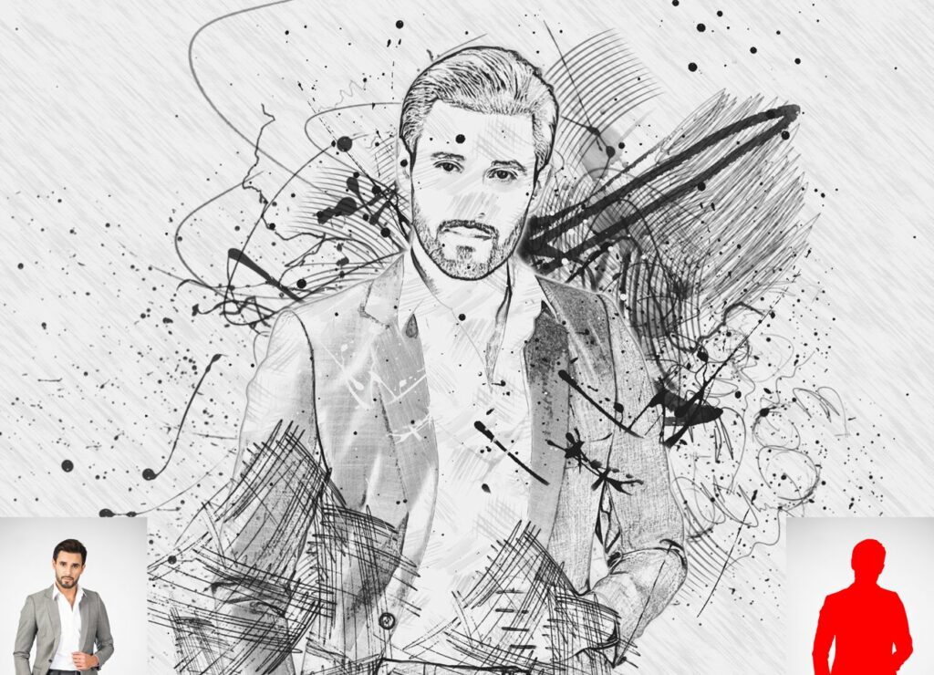 Hand Sketch Drawing Photoshop Action – MasterBundles