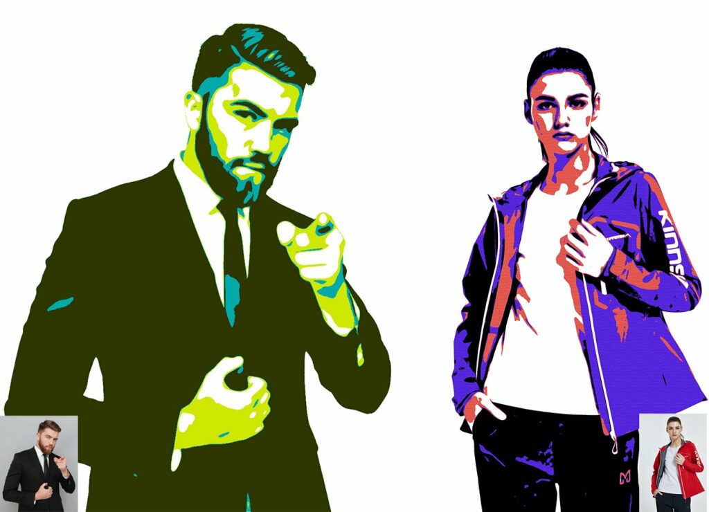 Vector Portrait Photoshop Action – MasterBundles