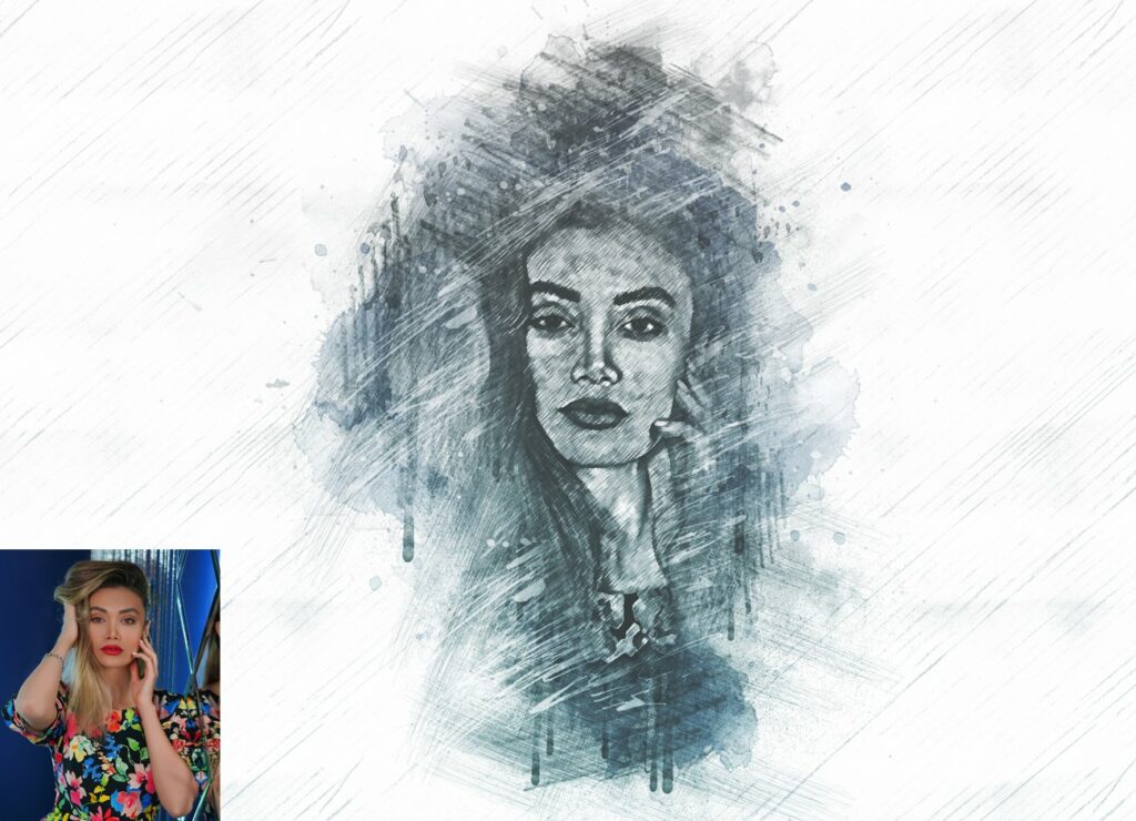 Pro Sketch Portrait Photoshop Action – MasterBundles