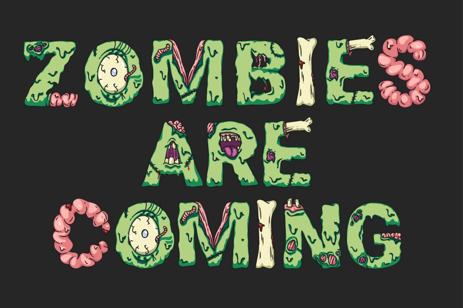 Scary zombie monster halloween font – MasterBundles