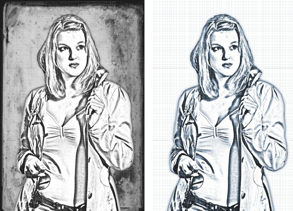Canvas Sketch Portrait PS Action – MasterBundles